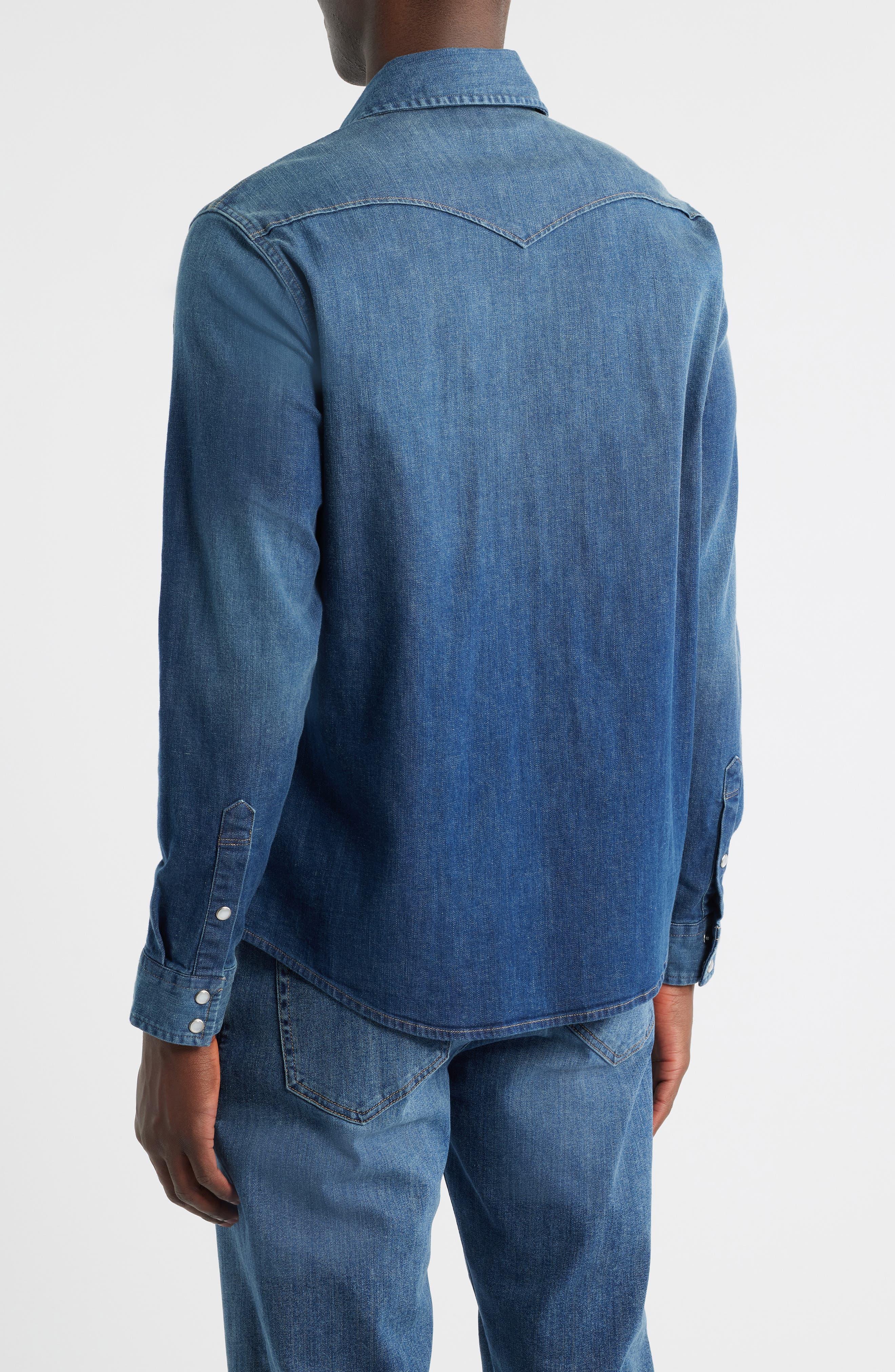 AG Huston Classic Fit Western Denim Snap-Up Shirt | Nordstrom