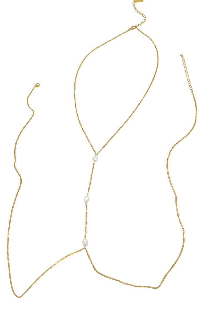 ADORNIA FINE Water Resistant 14K Gold Plated Freshwater Pearl Body ...