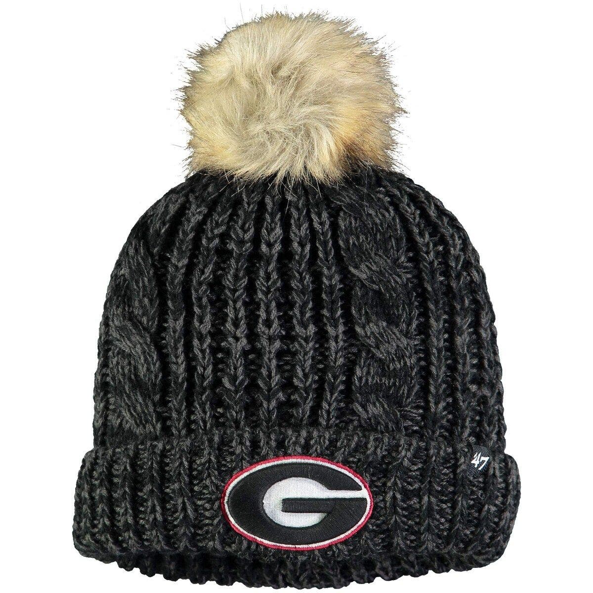 '47 Women's '47 Black Georgia Bulldogs Meeko Cuffed Pom Knit Hat ...