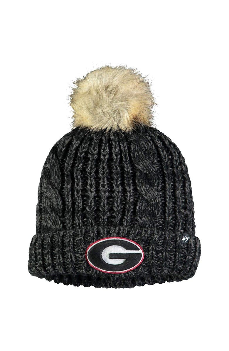 '47 Women's '47 Black Georgia Bulldogs Meeko Cuffed Pom Knit Hat ...