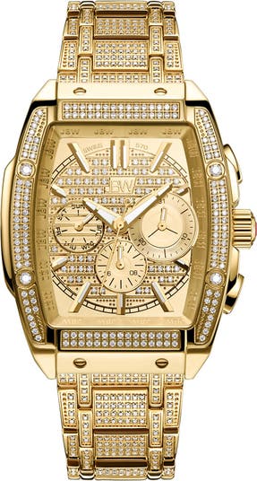 JBW Echelon Platinum Series Pavé Diamond Multifunction Bracelet Watch ...