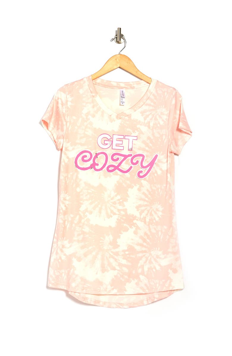 FRENCH AFFAIR Get Cozy Tie Dye Print Night Shirt | Nordstromrack