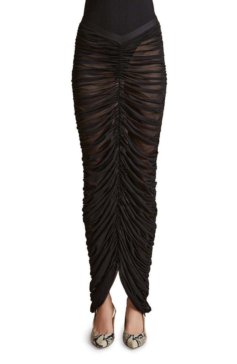 Khaite Laure Ruched Knit Skirt | Nordstromrack