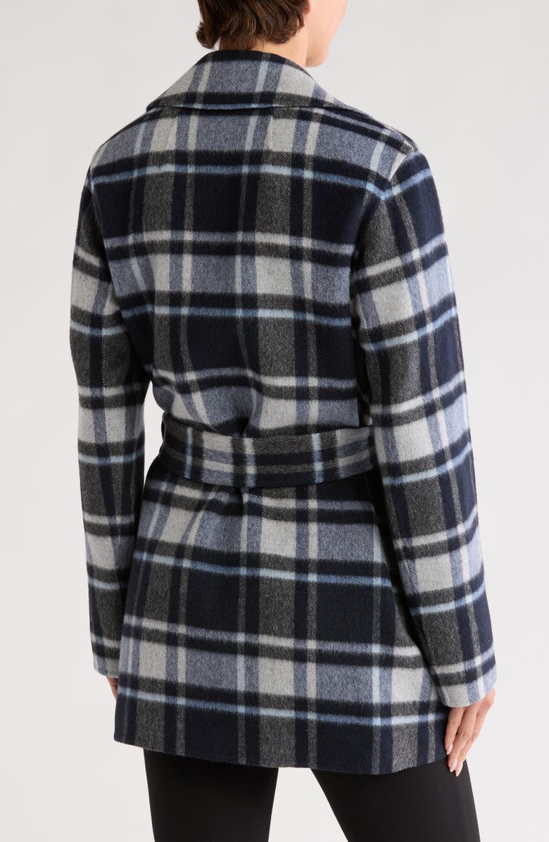 Theory Plaid Belted Long Coat | Nordstromrack