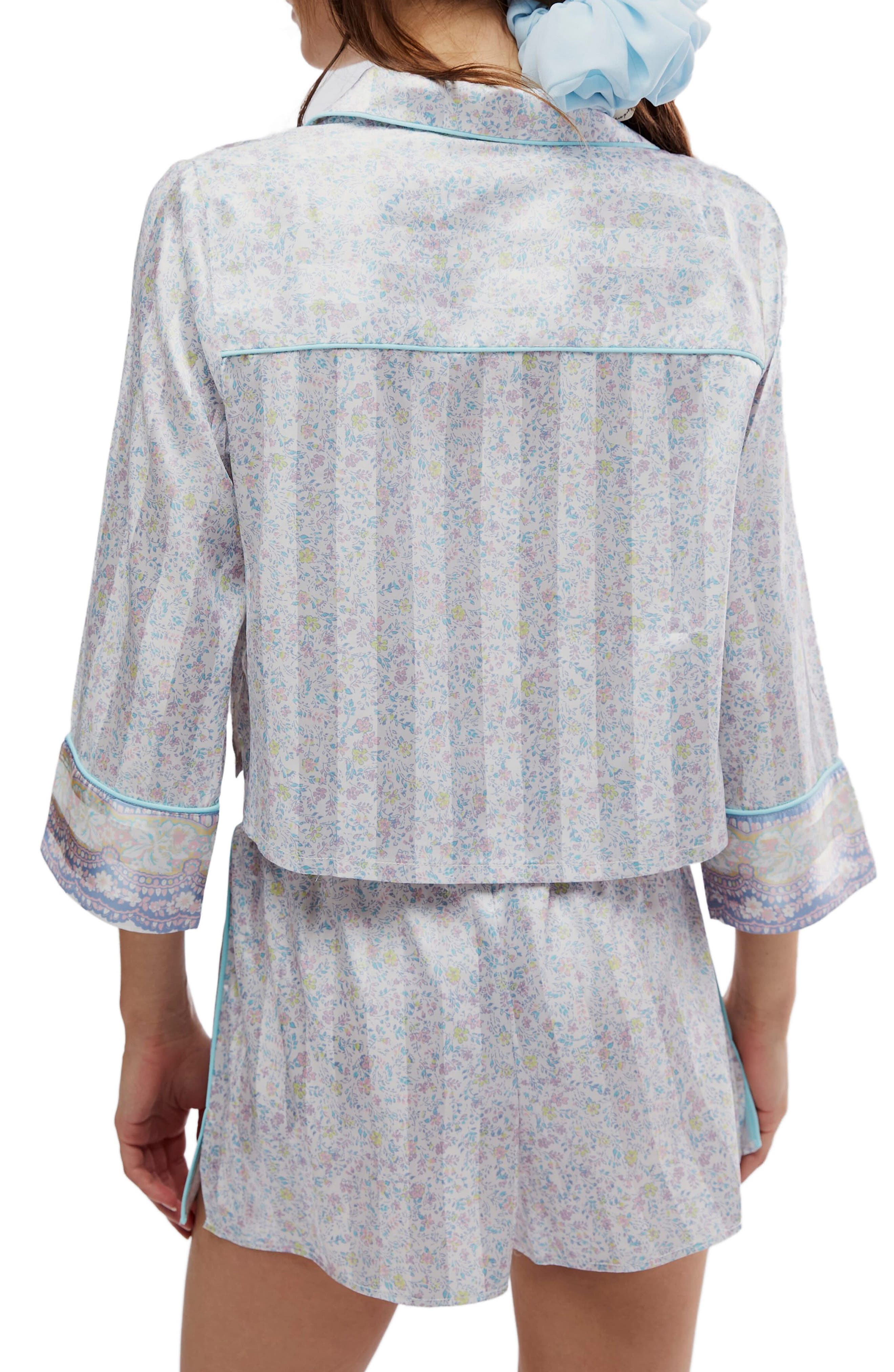 Free People Pillow Talk Satin Short Crop Pajamas | Nordstromrack