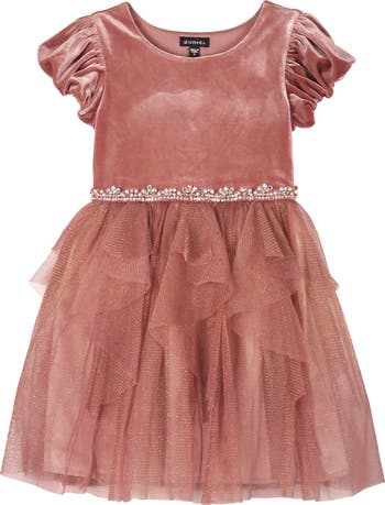 Zunie Kids' Velvet & Tulle Party Dress | Nordstromrack