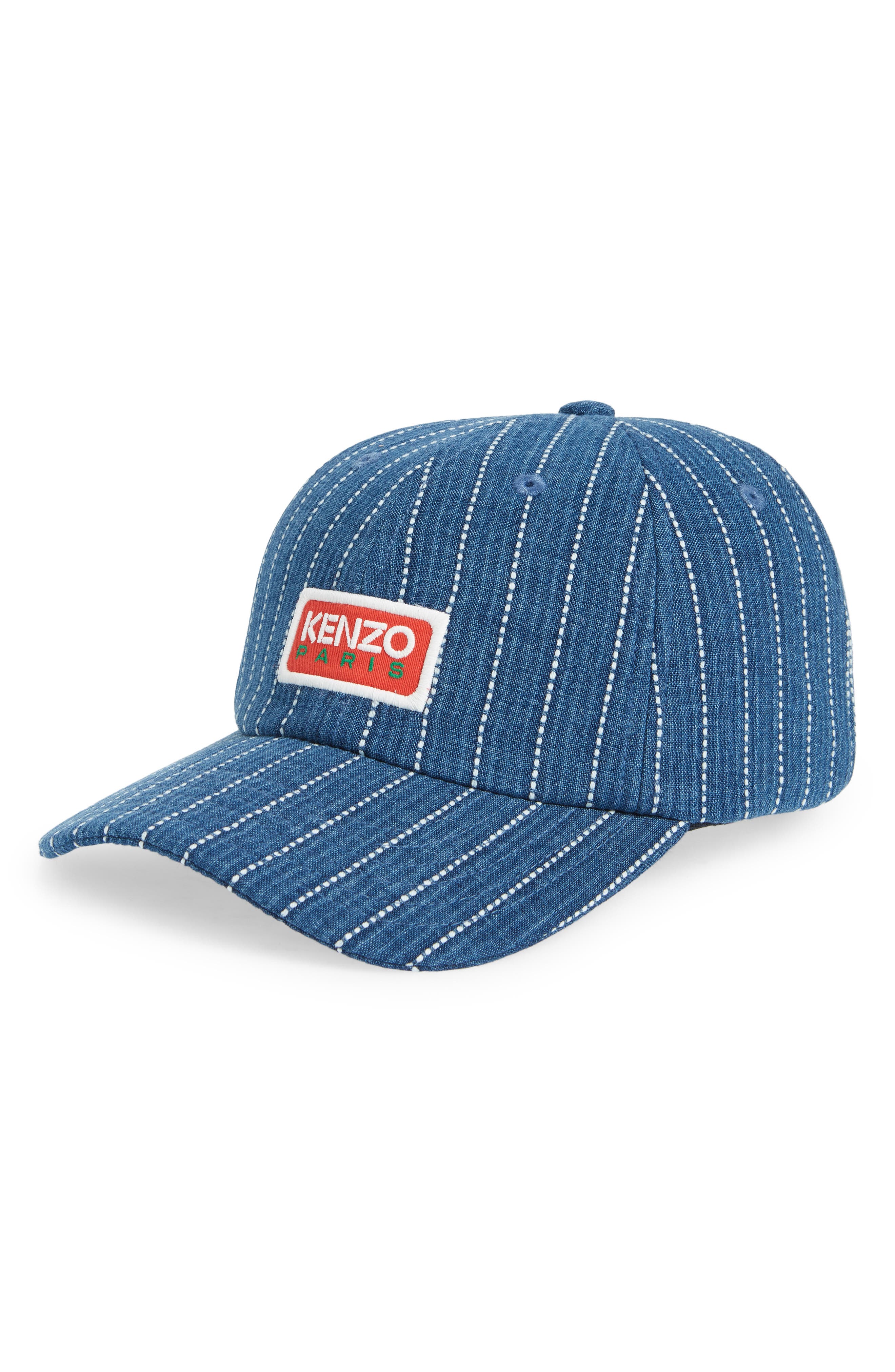 KENZO Embroidered Stripe Denim Baseball Cap | Nordstromrack
