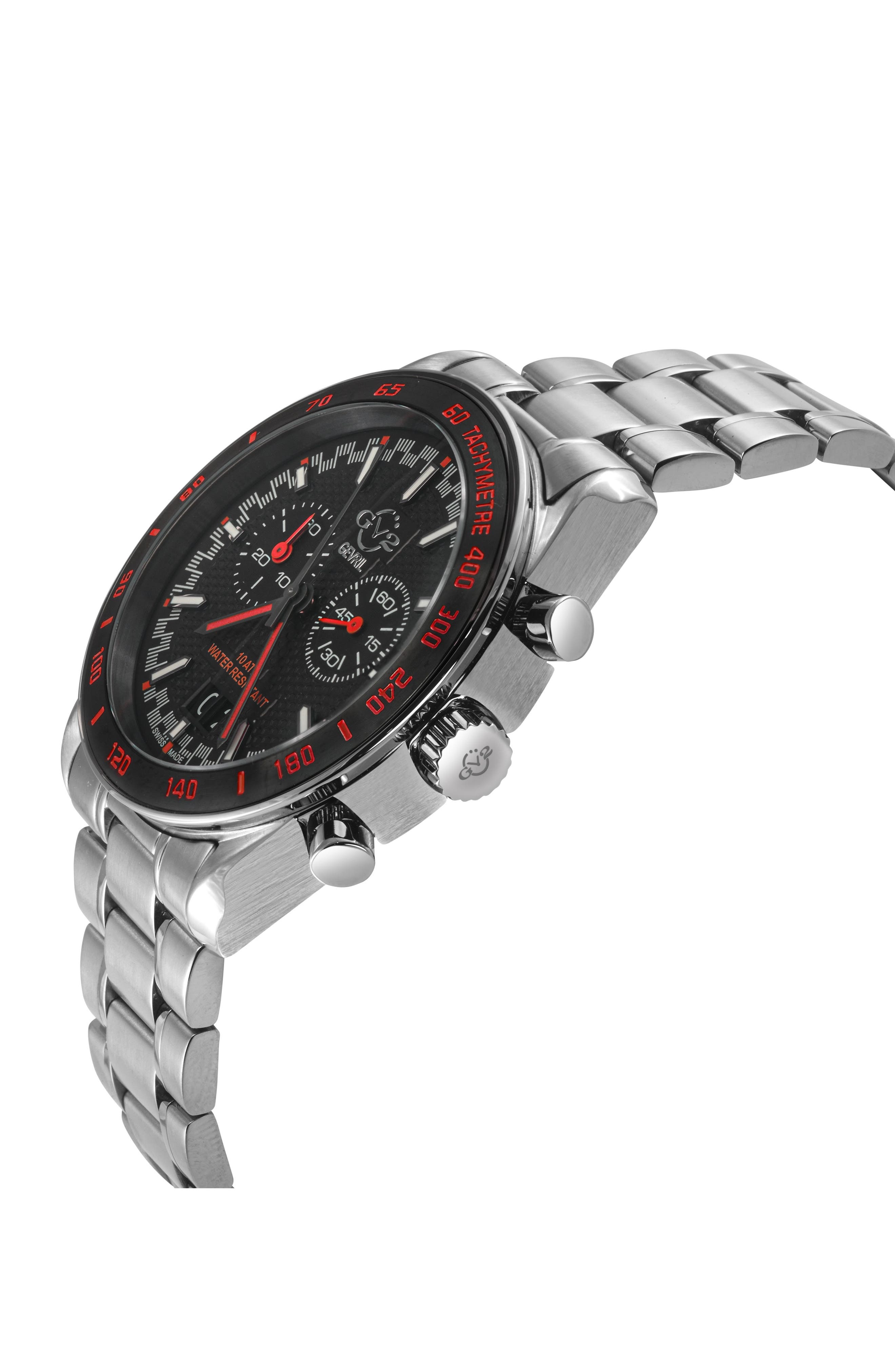 GV2 Freccia Stainless Steel Swiss Quartz Bracelet Watch, 42mm ...