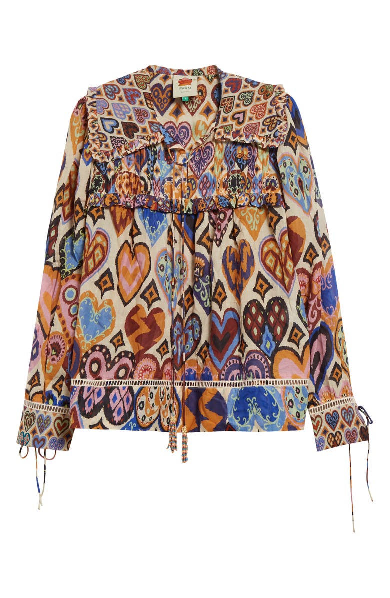 FARM Rio Hearts Ikat Cream Top | Nordstromrack