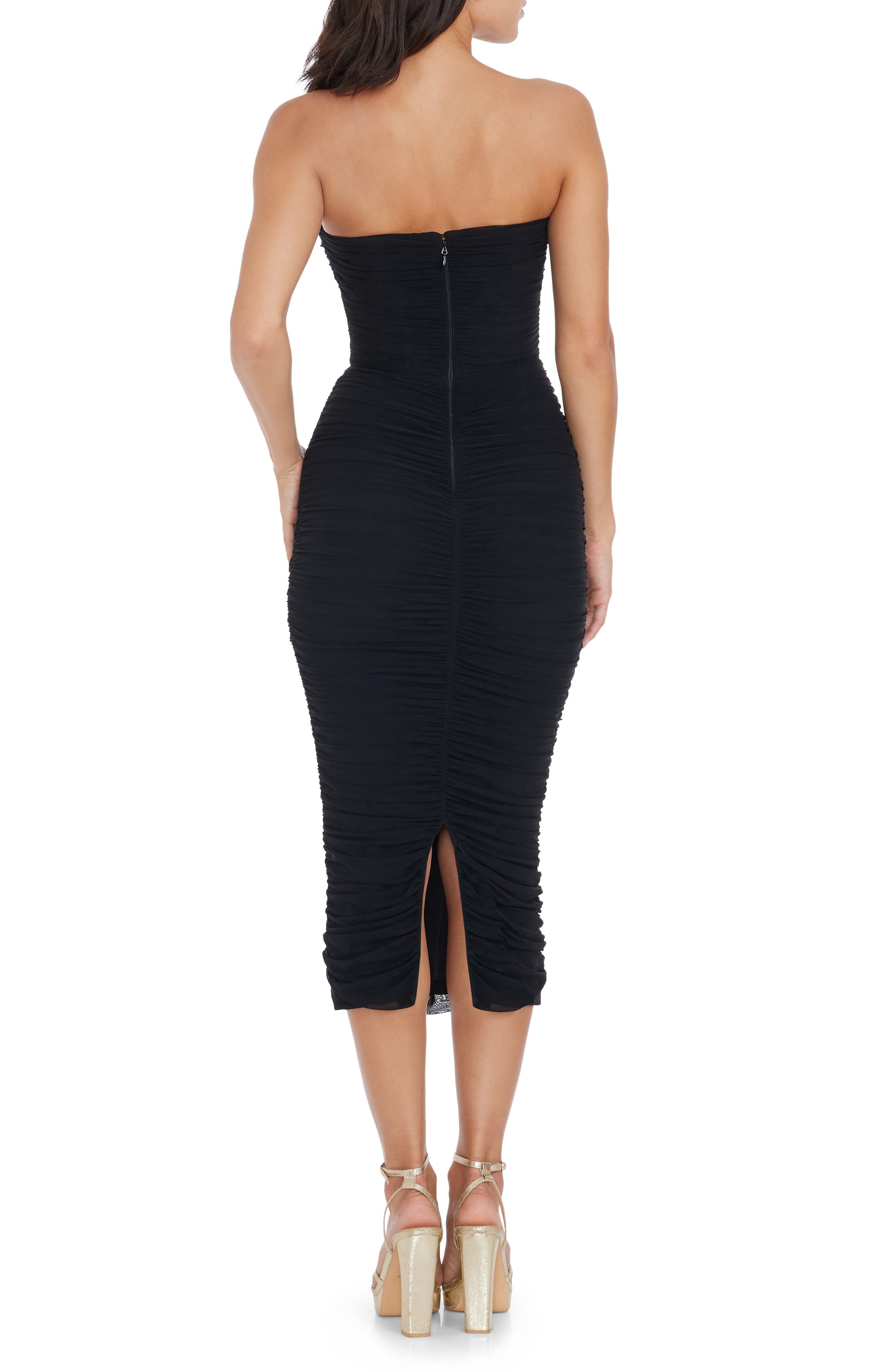 Dress the Population Heather Center Ruched Strapless Body-Con Dress ...