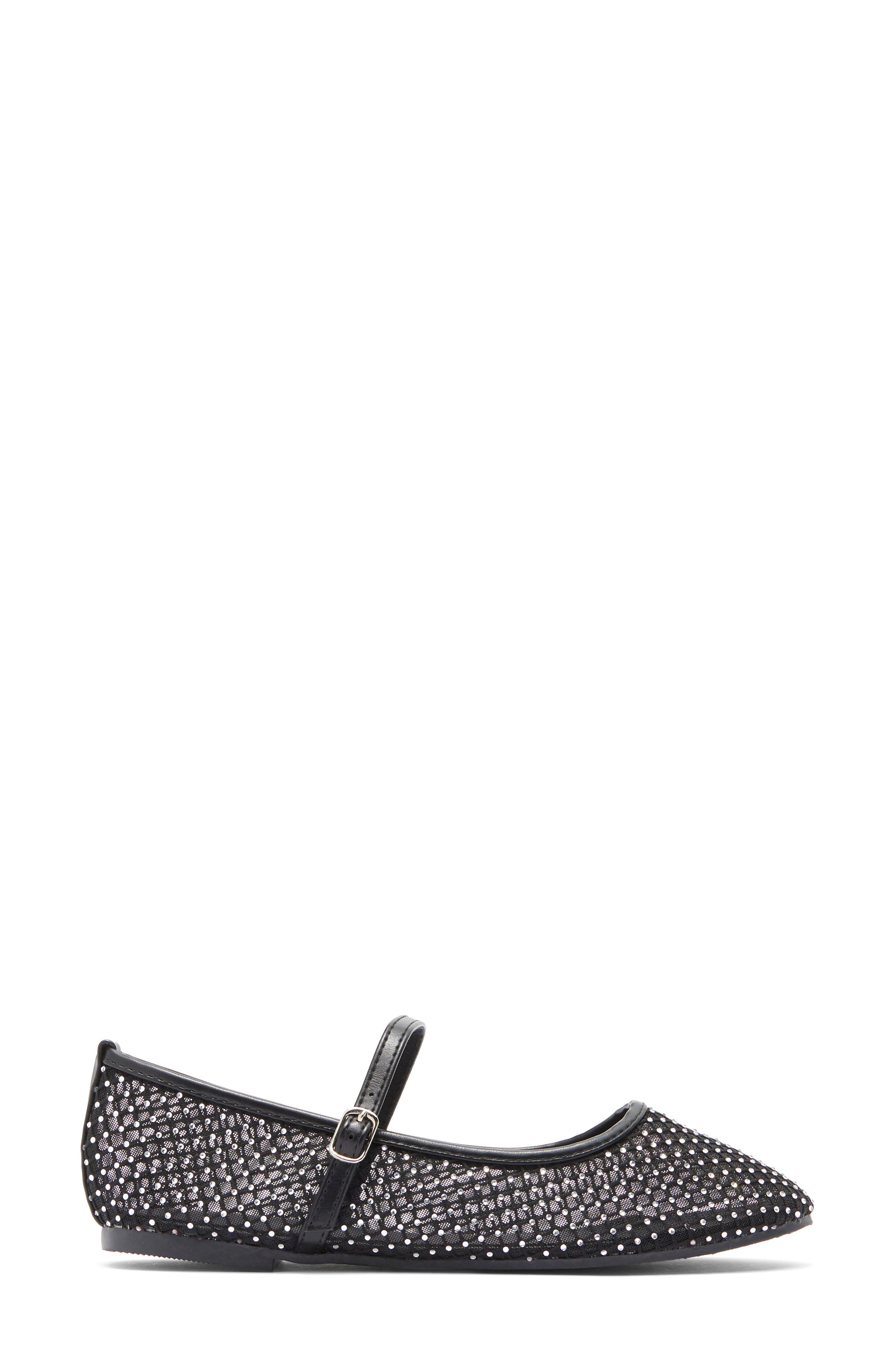 TOP GUY SHOES Rosario Rhinestone Mesh Mary Jane Flat (Women ...