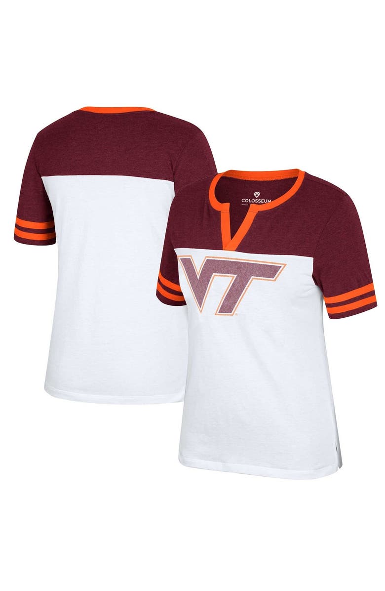 COLOSSEUM Women's Colosseum White/Heather Maroon Virginia Tech Hokies ...