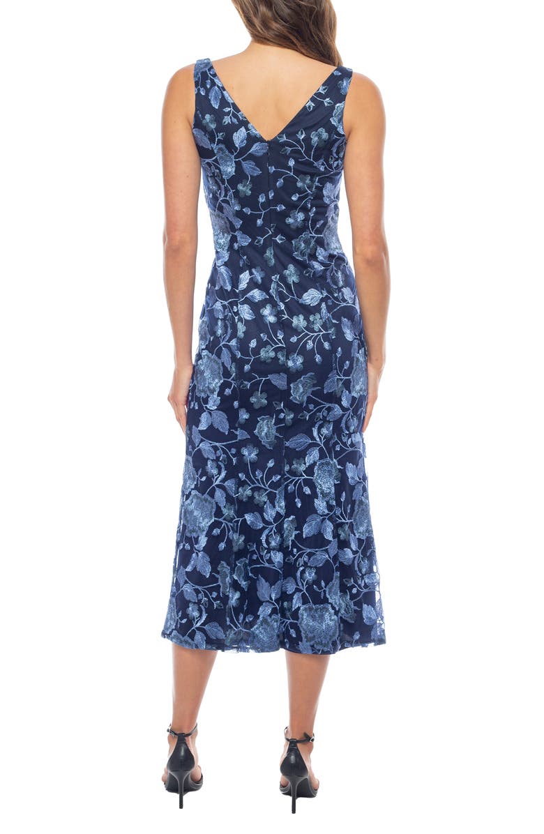 Marina Floral Embroidered V-Neck Midi Dress | Nordstromrack