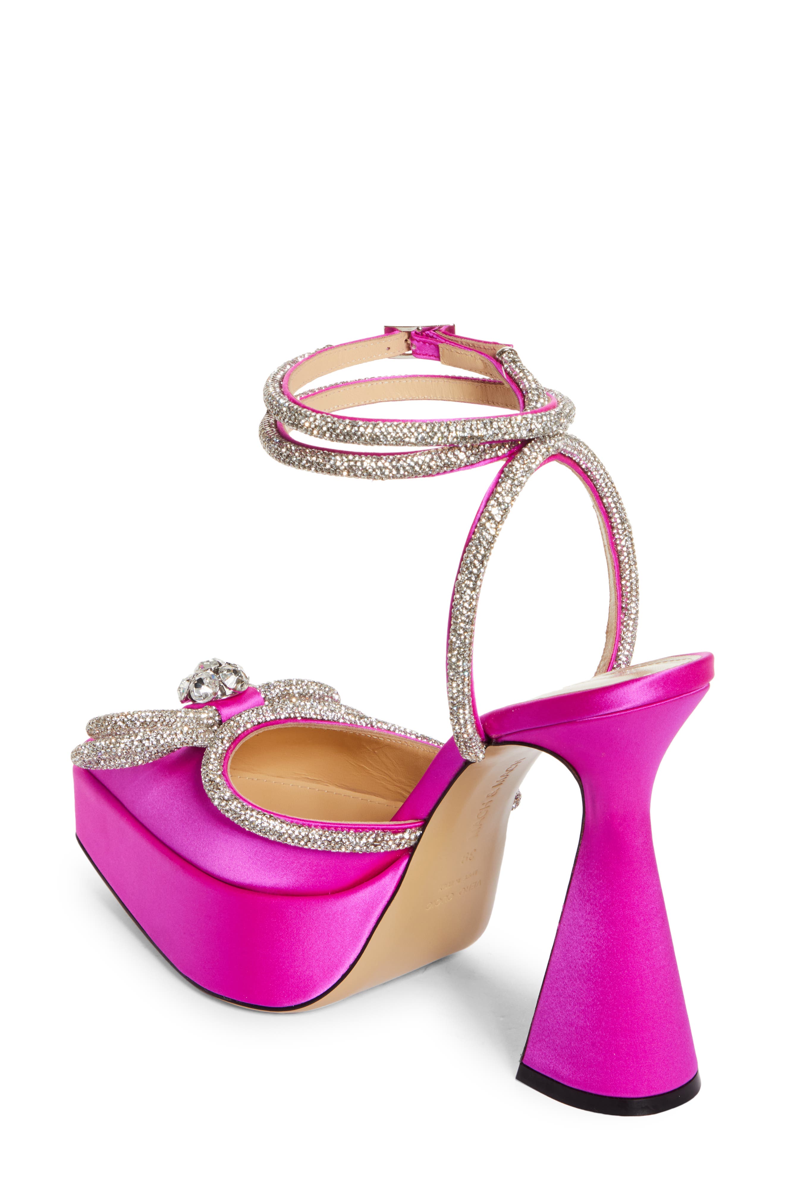 Mach & Mach Double Crystal Bow Satin Platform Pump (Women) | Nordstromrack