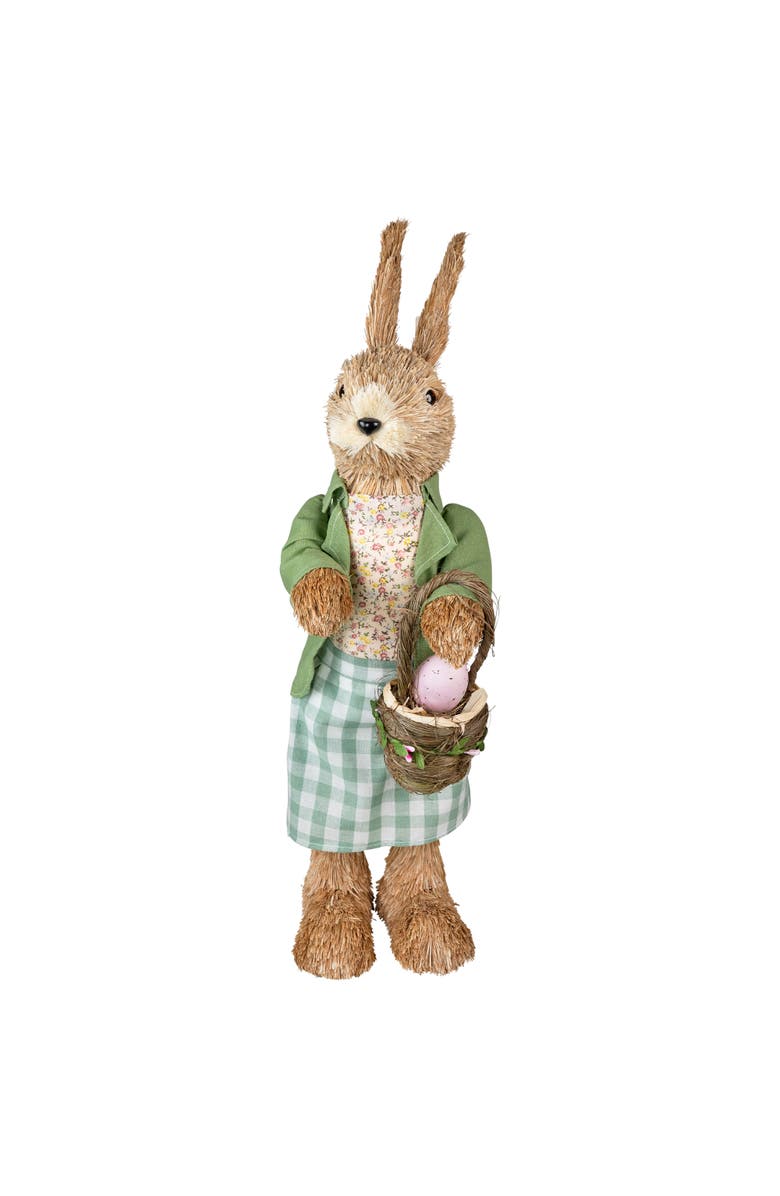 Northlight Sisal Bunny Rabbit Easter Decoration with Egg Basket - 20.25 ...