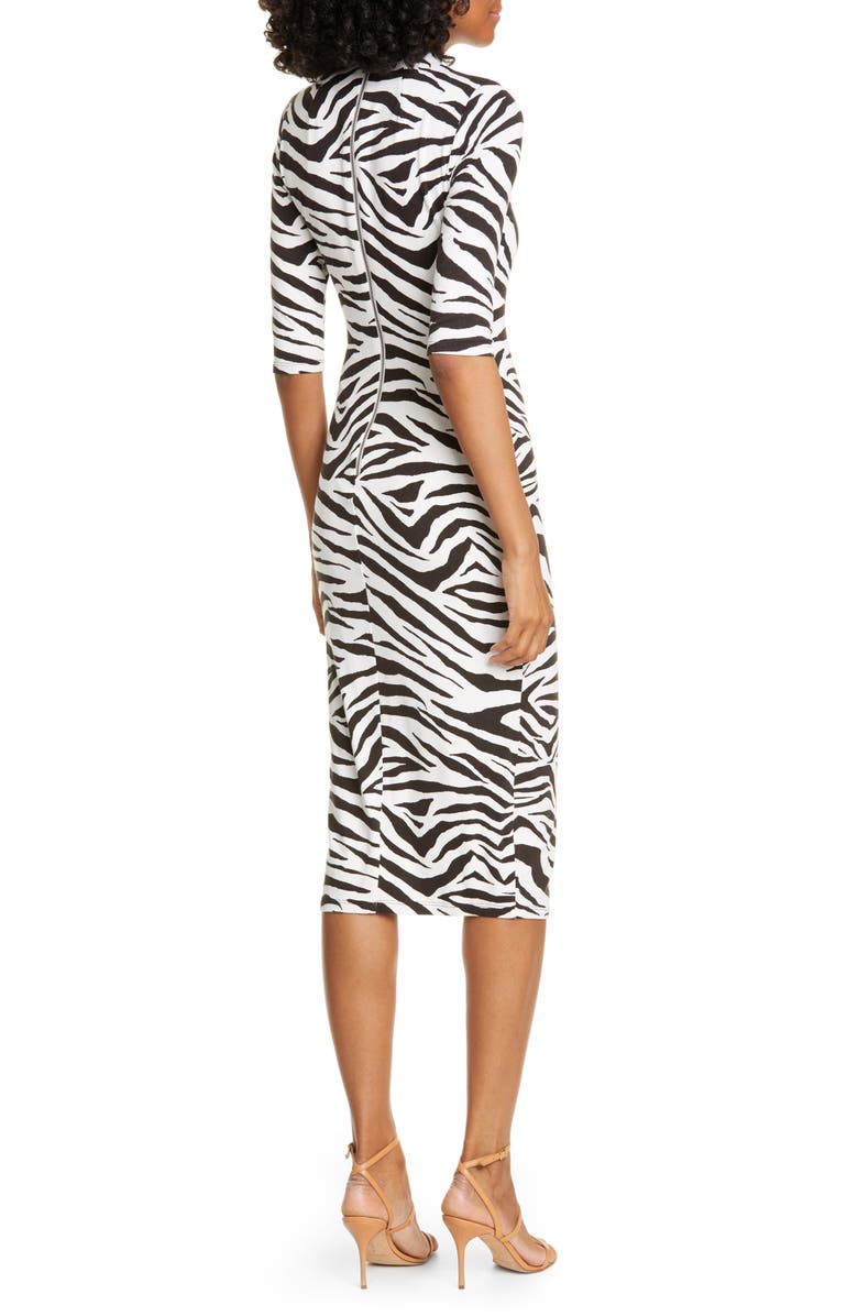 Alice + Olivia Delora Animal Print Mock Neck Dress | Nordstromrack