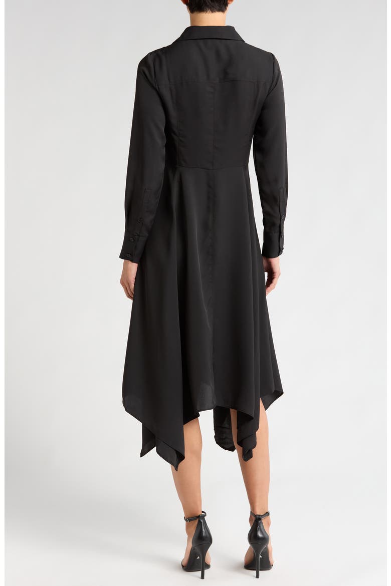 Sharkbite Hem Long Sleeve Button-Up Maxi Shirtdress (Women) | Nordstromrack