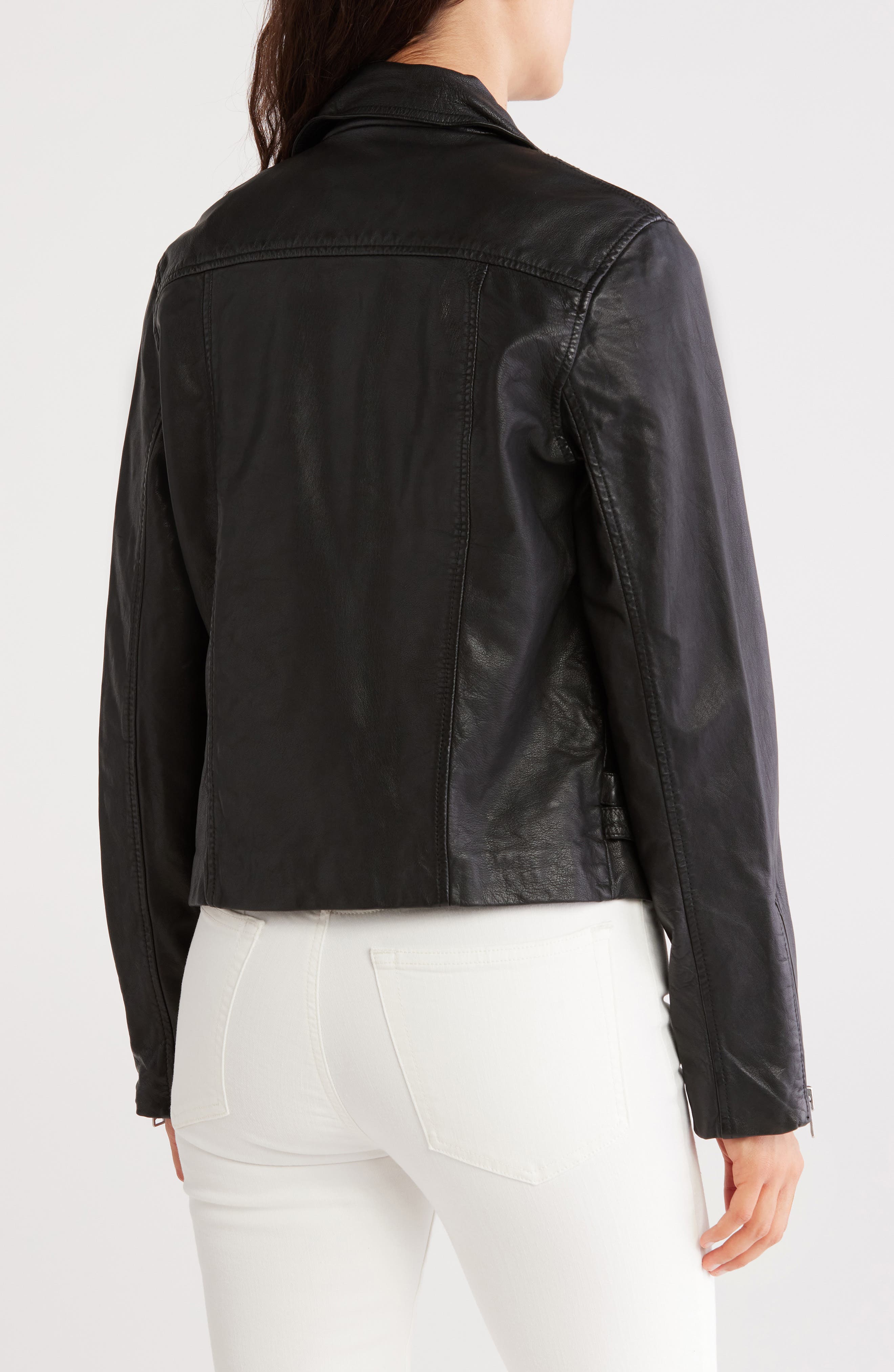AllSaints Prescott Leather Biker Jacket | Nordstromrack