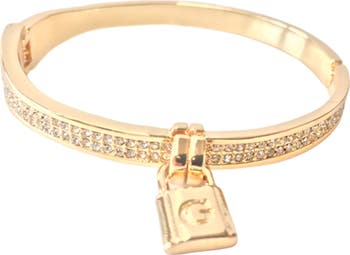 GUESS Crystal Lock Charm Bangle Bracelet | Nordstromrack
