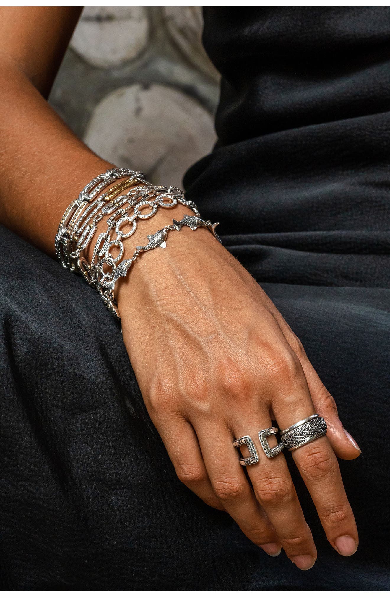 SAMUEL B. Sterling Silver Circle Link Bracelet | Nordstromrack