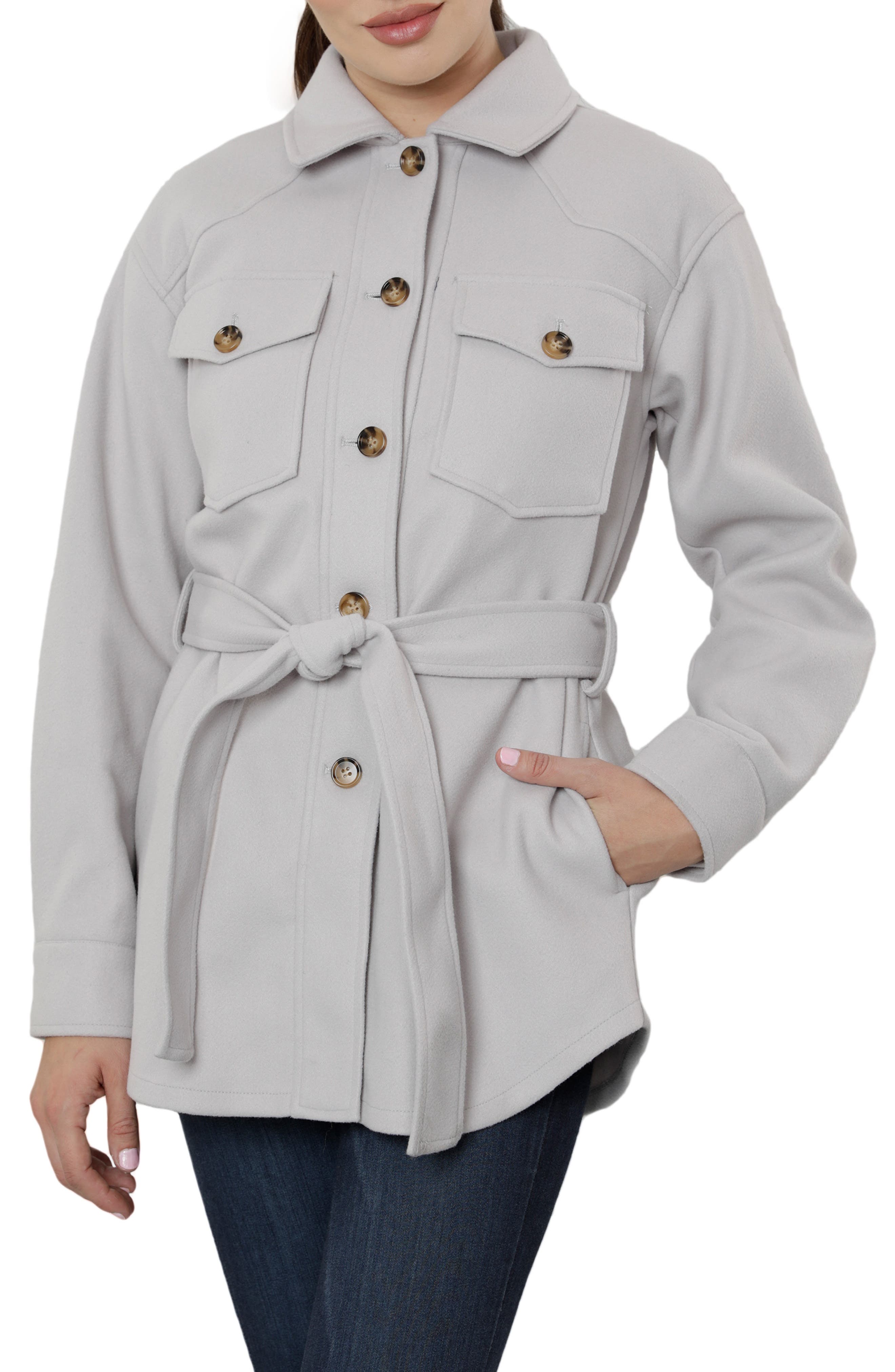 DOLCE CABO Short Flannel Trench Coat | Nordstromrack