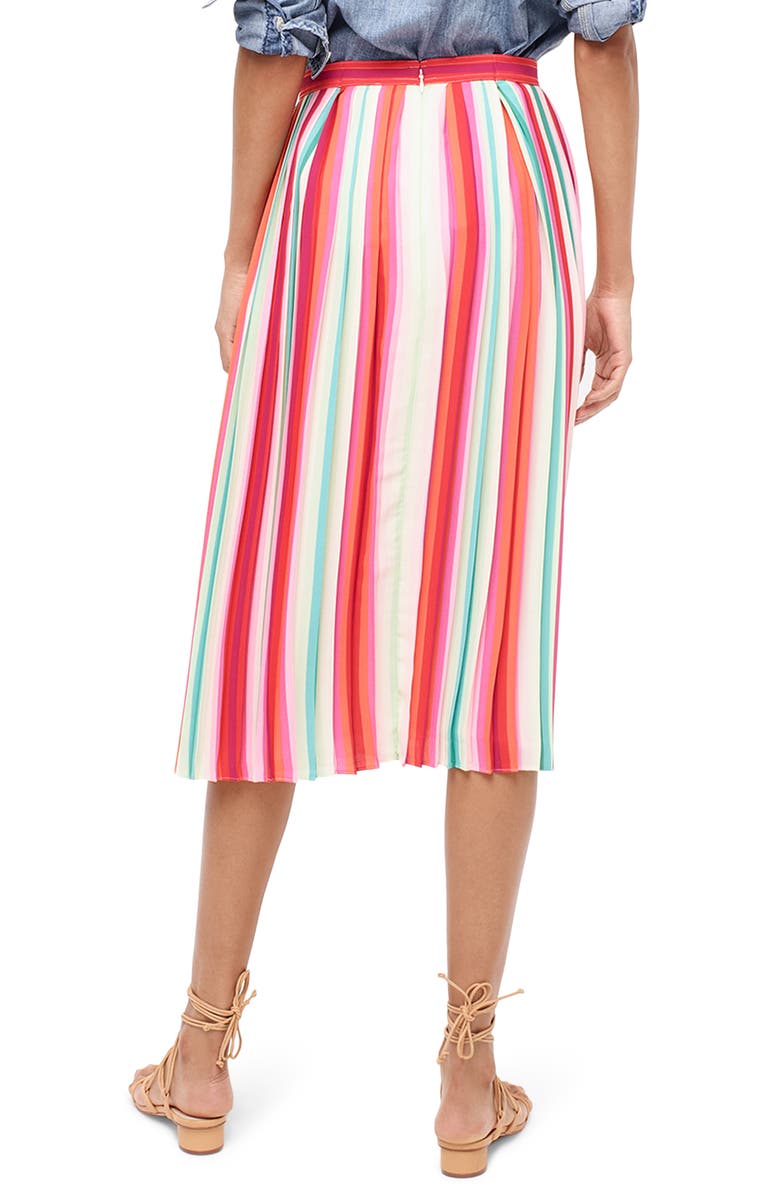 J.Crew Watermelon Stripe Pleat Skirt | Nordstromrack