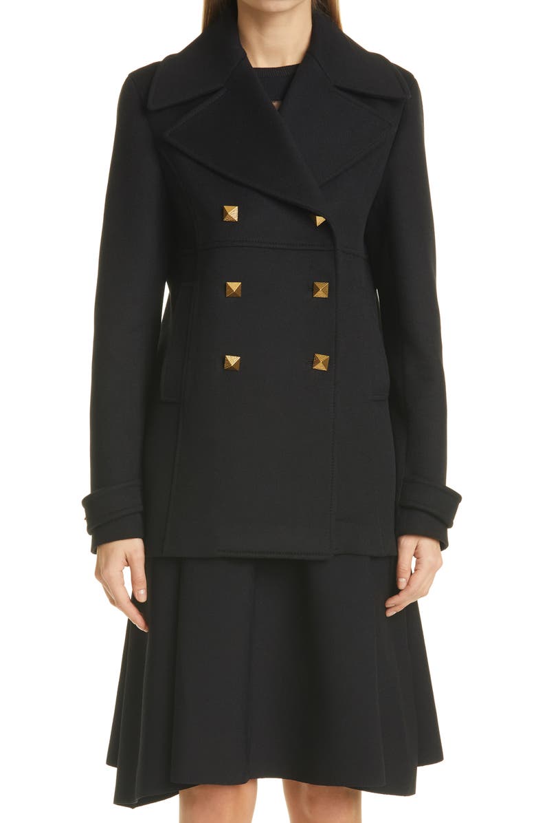 Valentino Roman Stud Double Breasted Wool & Cashmere Coat | Nordstrom