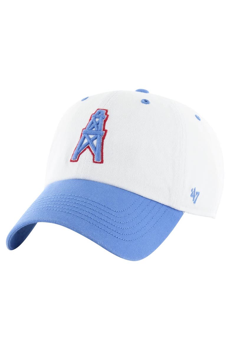 '47 Men's '47 White/Light Blue Houston Oilers Double Header Diamond ...