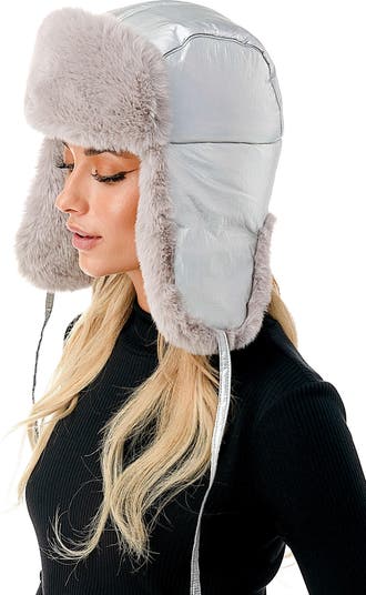 MARCUS ADLER Metallic Faux Fur Trapper Hat | Nordstromrack