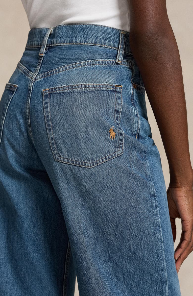 Polo Ralph Lauren Exposed Button Fly Crop Wide Leg Jeans | Nordstromrack