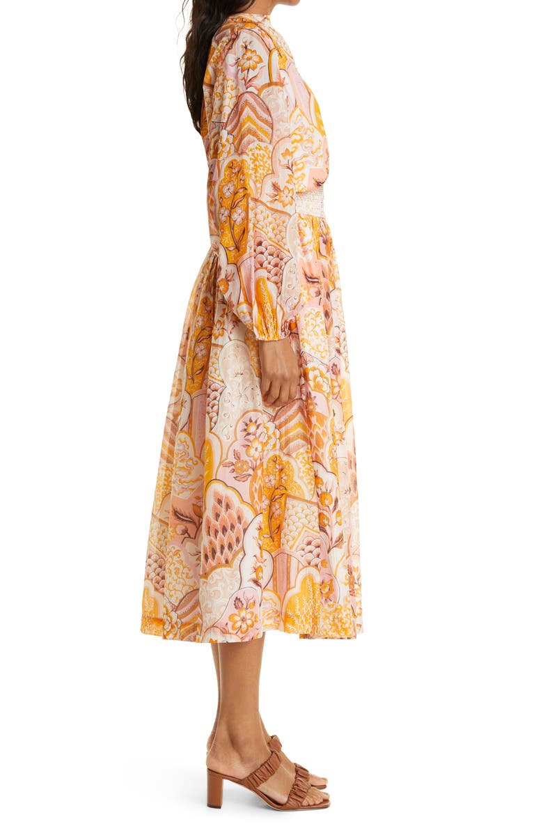 RHODE Poppy Floral Mix Print Long Sleeve Cotton Dress | Nordstromrack