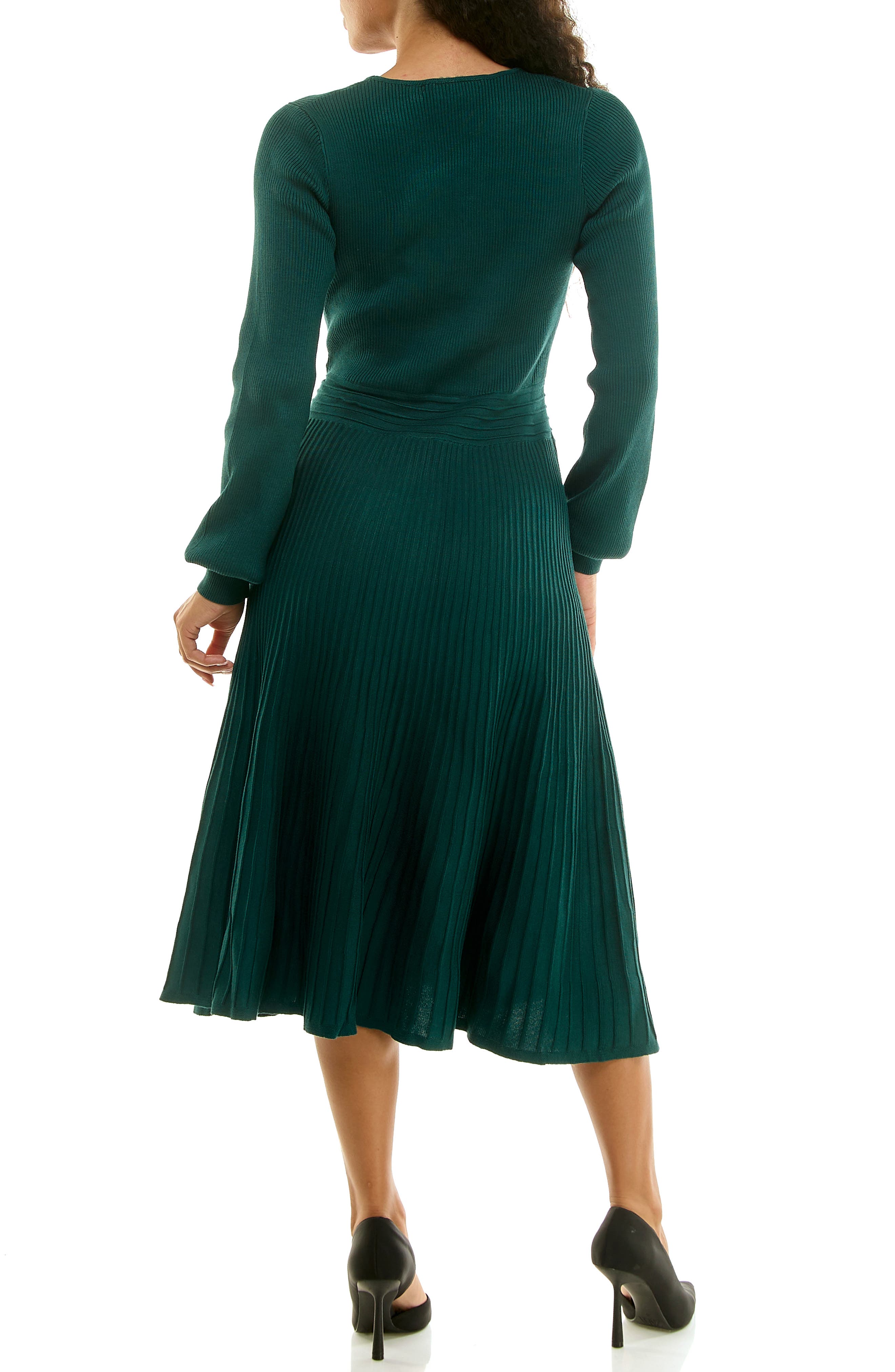 Nina Leonard Long Sleeve Ribbed Fit & Flare Sweater Dress | Nordstromrack