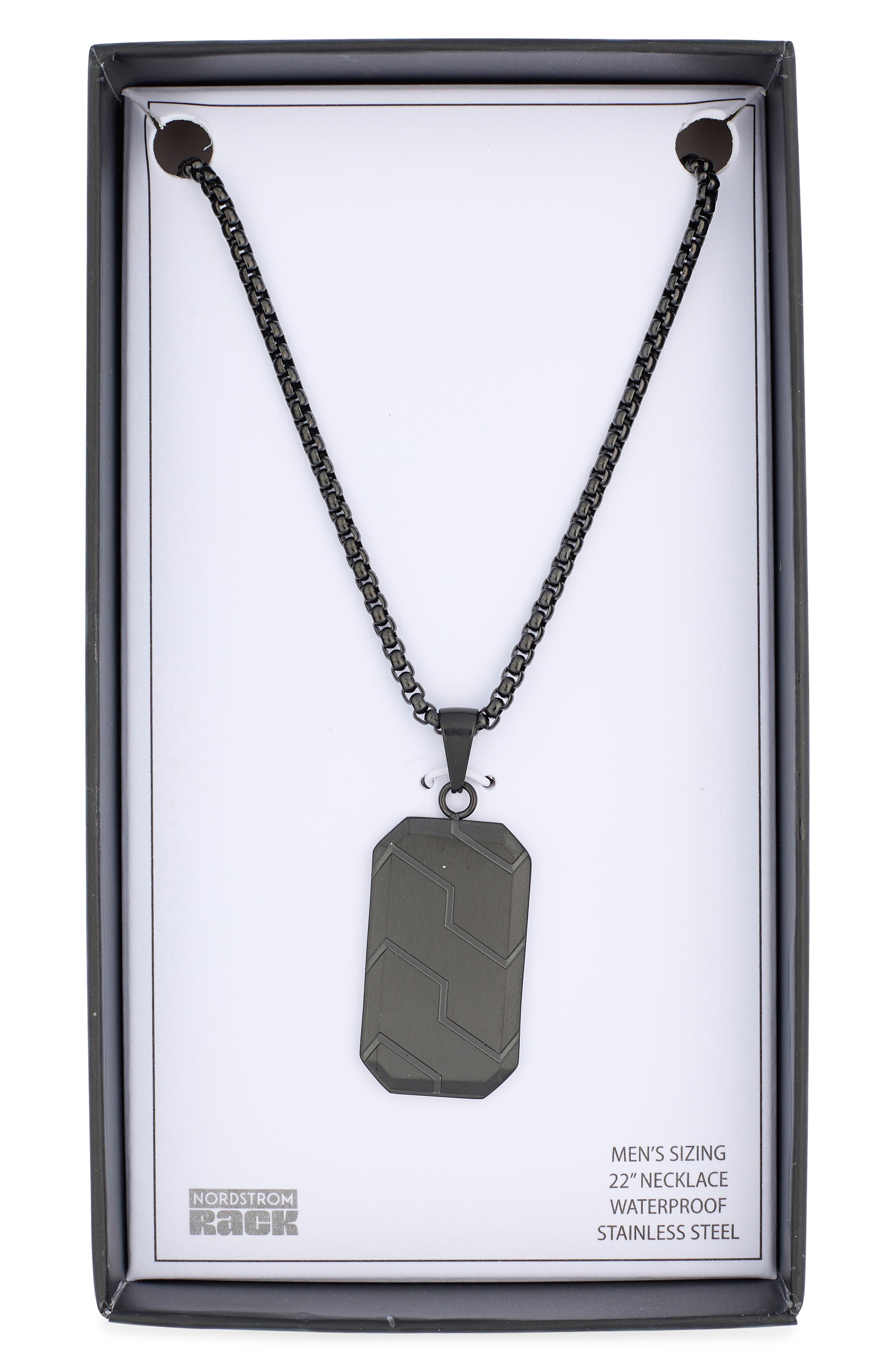 NORDSTROM RACK Men's Textured Dog Tag Necklace | Nordstromrack