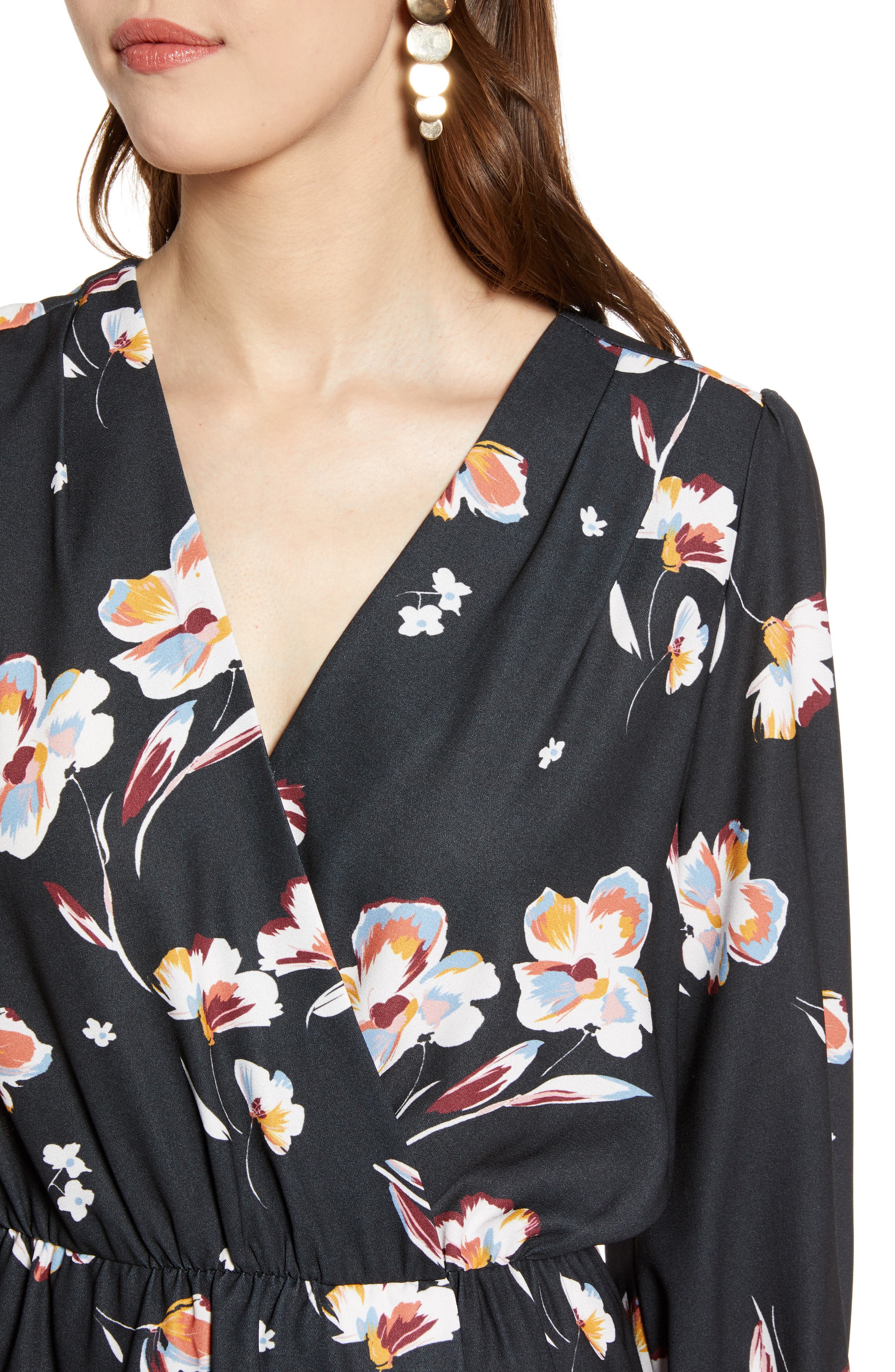 Halogen® Wrap Front Peplum Top | Nordstromrack