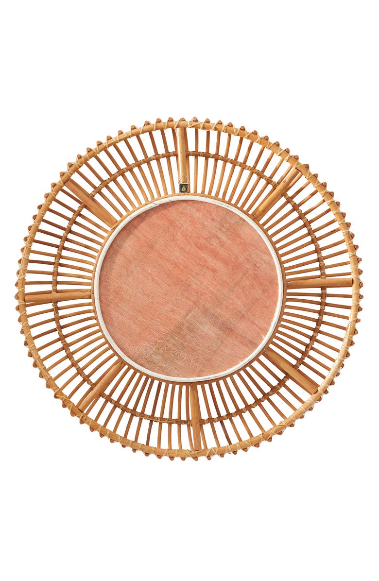 GINGER BIRCH STUDIO Brown Rattan Handmade Weaved Frame Wall Mirror ...