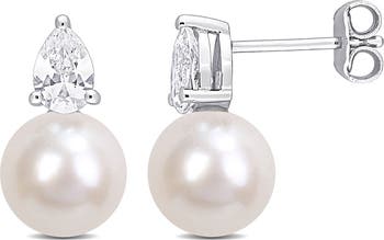 DELMAR Sterling Silver 8.5-9mm Cultured Freshwater Pearl & Created ...