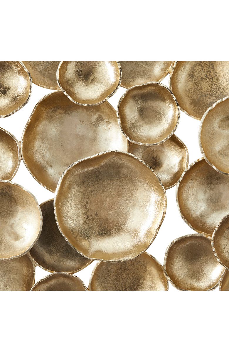 VIVIAN LUNE HOME Gold Aluminum Plate Wall Decor with Uneven Edges ...