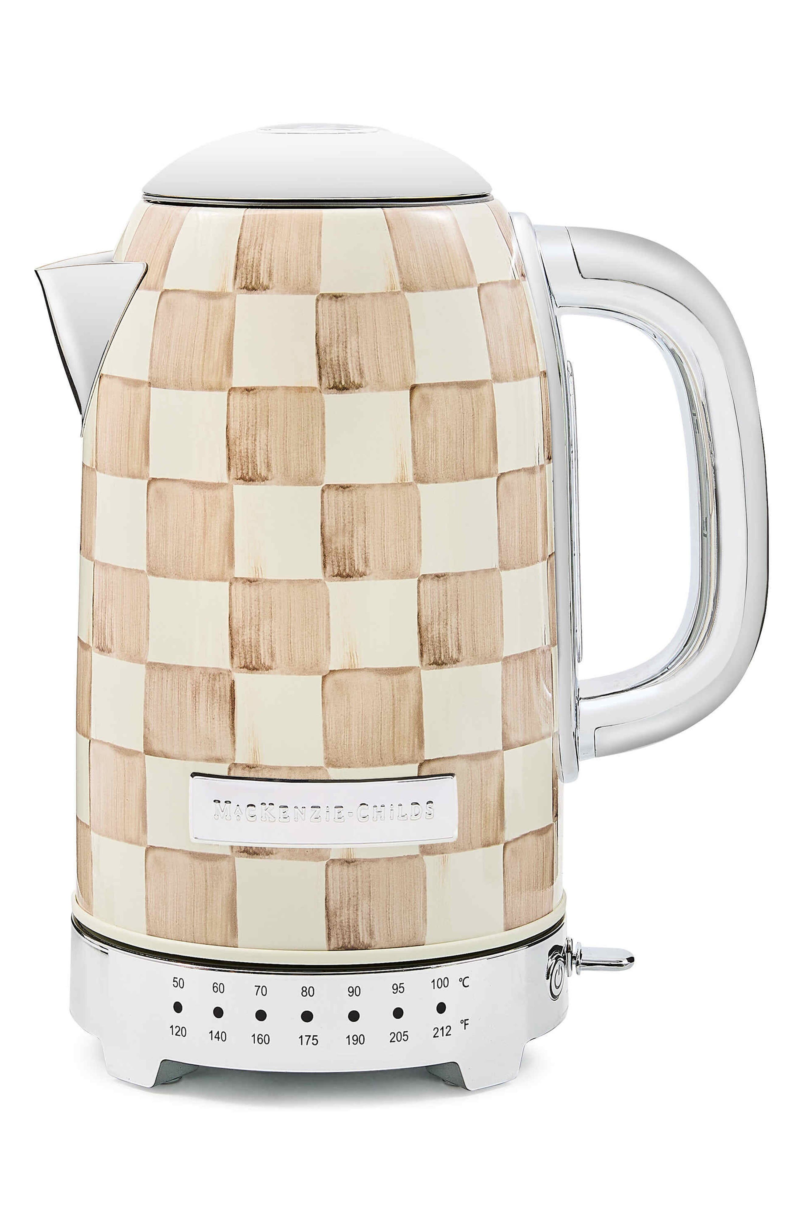 MACKENZIE CHILDS Mocha Check Electric Kettle | Nordstrom