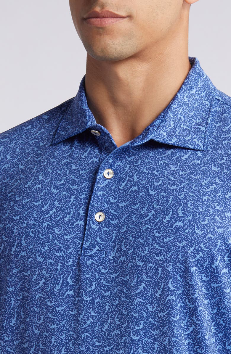 Peter Millar Hammer Time Shark Print Performance Golf Polo | Nordstromrack