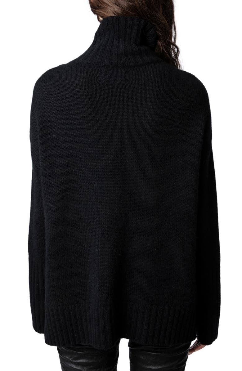 Zadig & Voltaire Alma Button Shoulder Cashmere Turtleneck Sweater ...