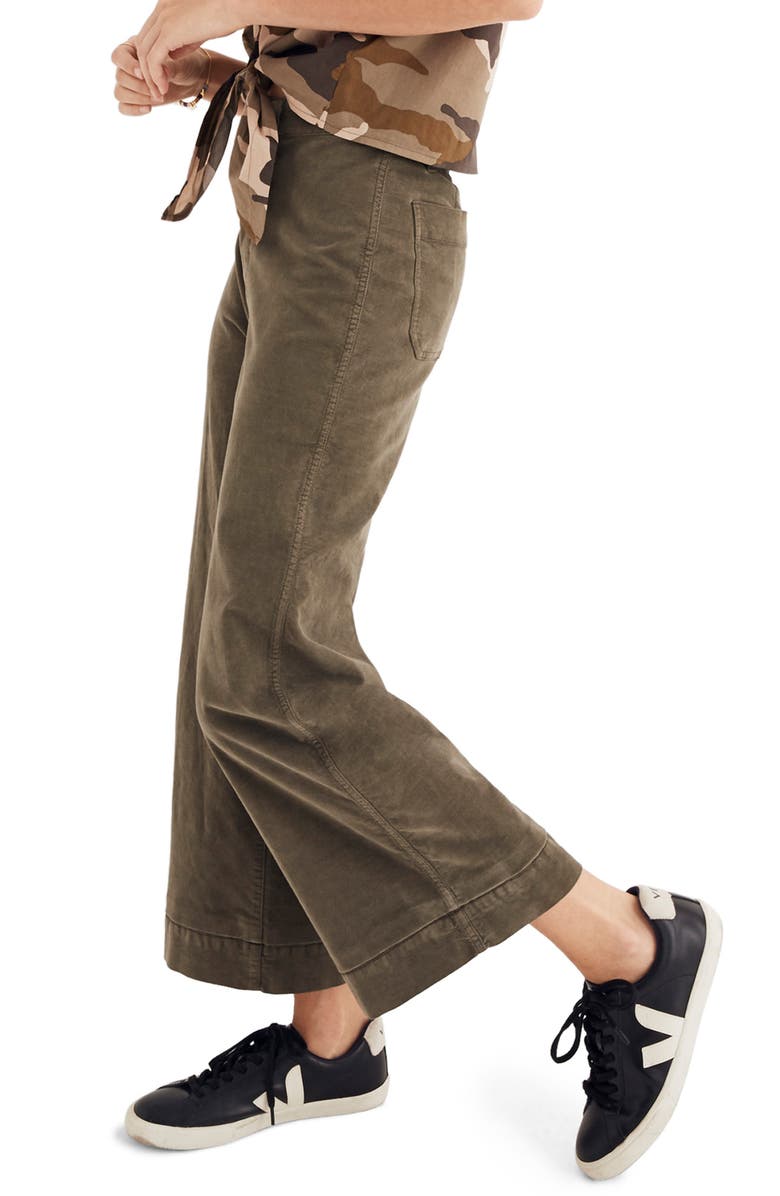 Madewell Emmett Crop Wide Leg Velveteen Pants | Nordstrom