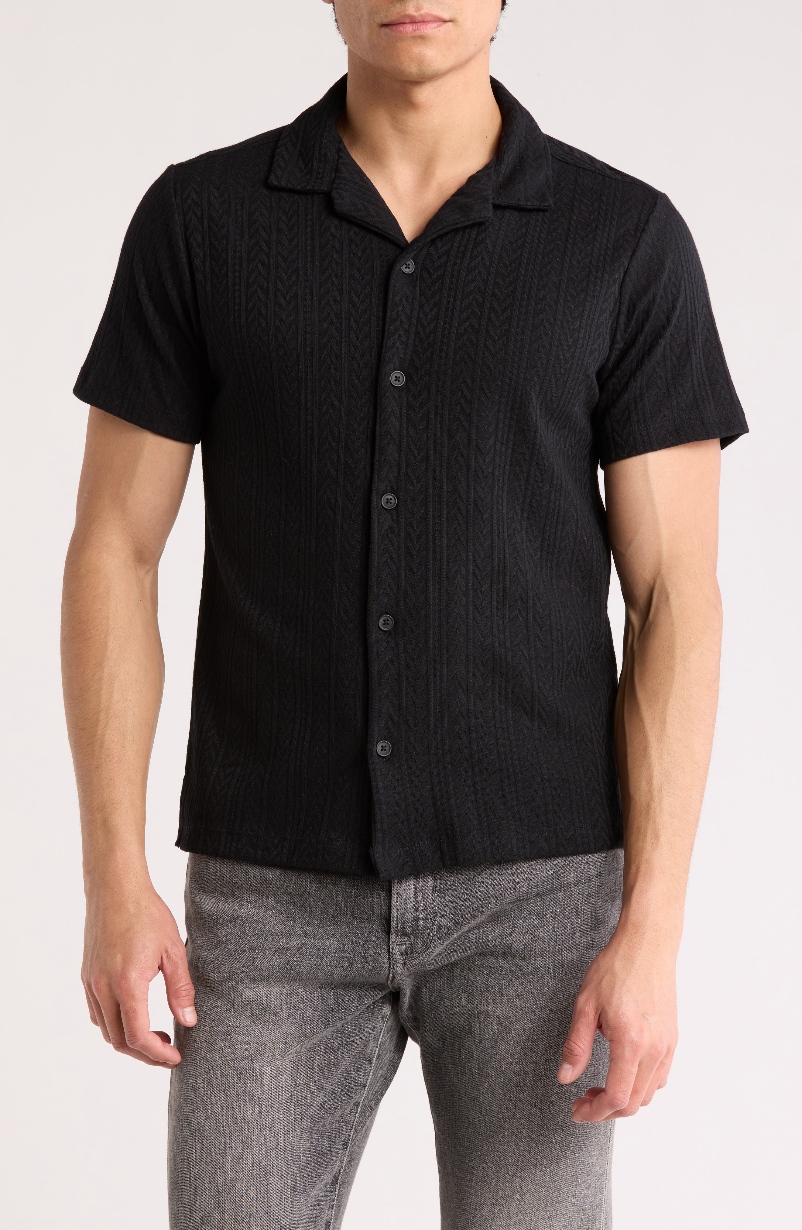 Cactus Man Textured Knit Camp Shirt | Nordstromrack