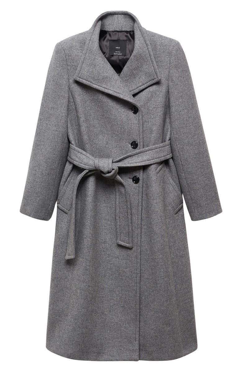 MANGO Belted Wool Blend Coat | Nordstromrack