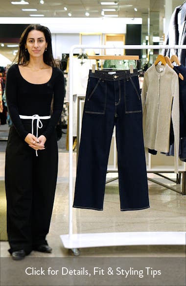 FRAME The Trapunto Ankle Straight Leg Jeans (Women) | Nordstromrack
