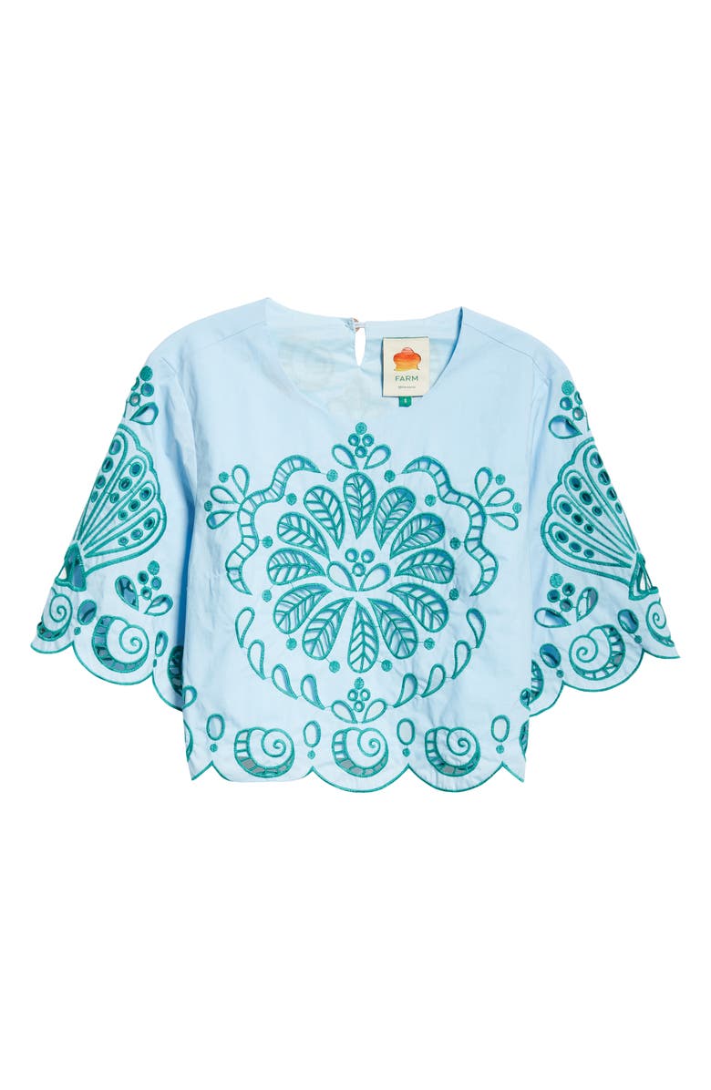FARM Rio Eyelet Cotton Crop Top | Nordstromrack