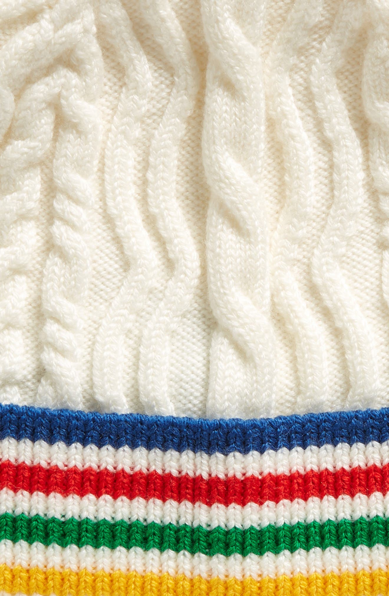 Casablanca Logo Patch Stripe Cable Knit Merino Wool Beanie | Nordstrom