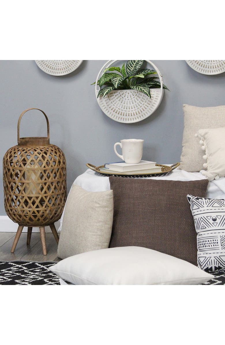 STRATTON HOME DECOR Reddish Brown Tulum Woven Lantern Stand | Nordstromrack