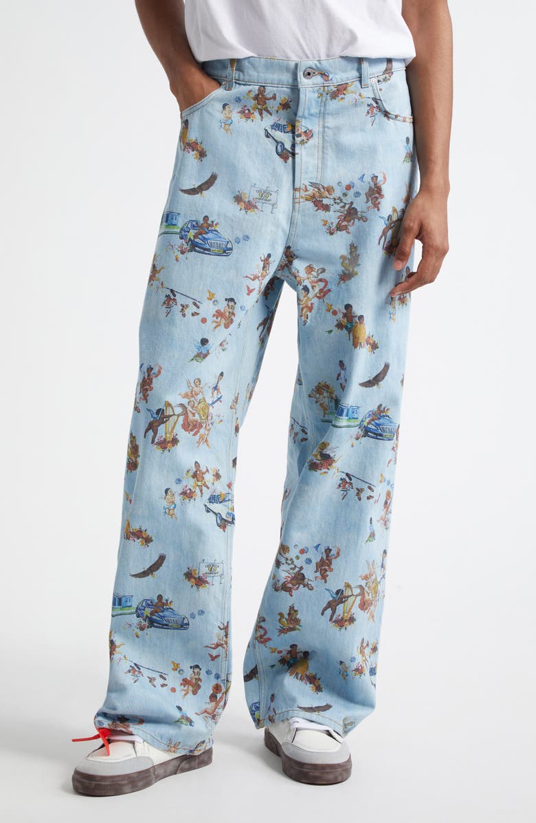 Off-White Fresco Print Straight Leg Jeans | Nordstromrack