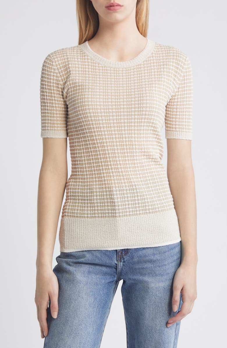 rag & bone Kilee Stripe Short Sleeve Sweater | Nordstromrack