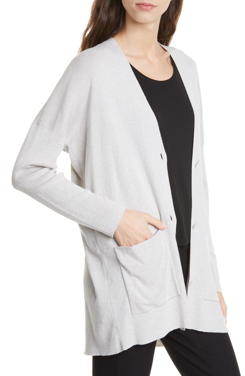 Eileen Fisher Organic Cotton Blend Boyfriend Cardigan | Nordstrom